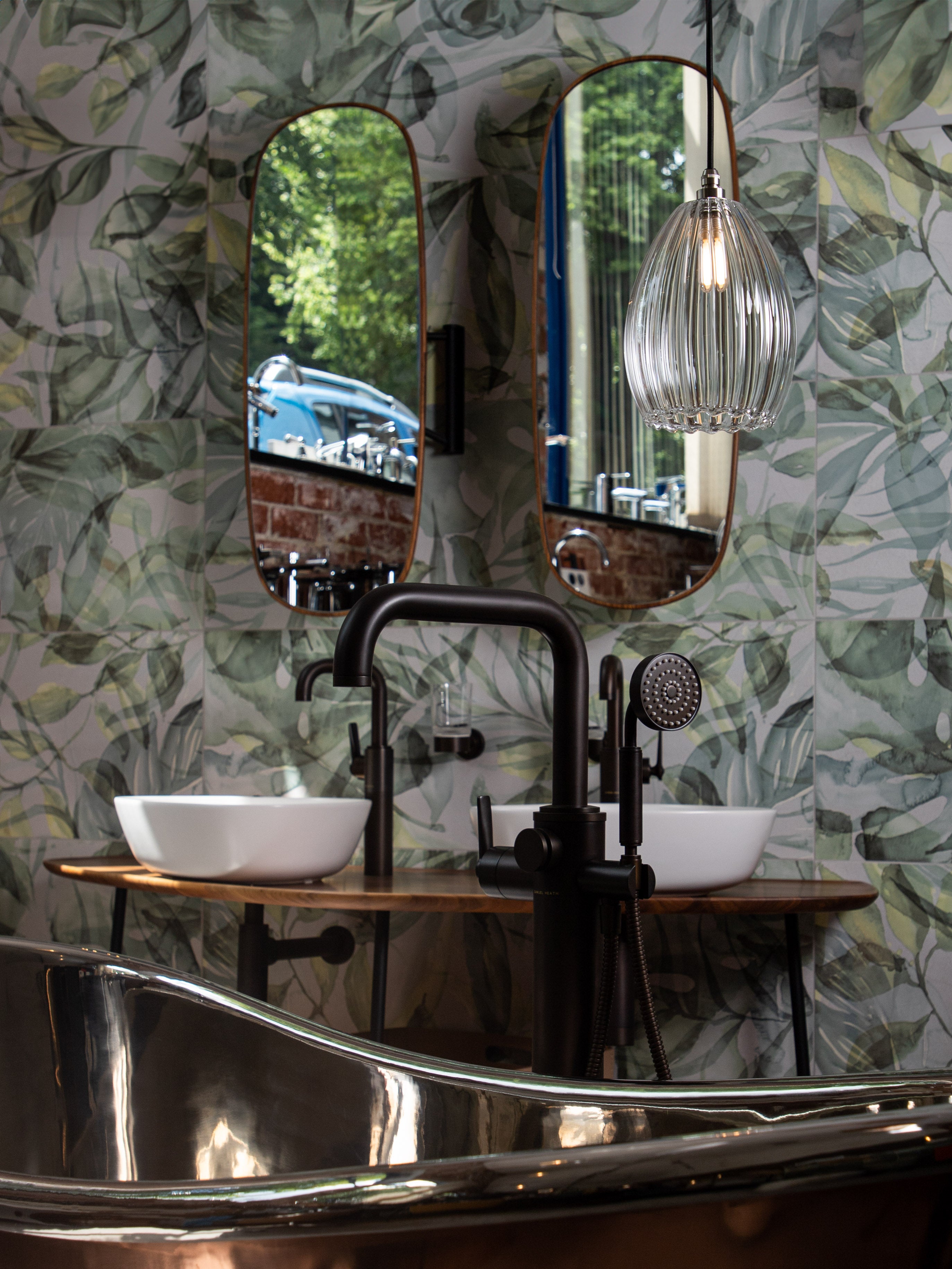 Tropical Vanity Lighting Feohak Bathroom Vanity Light, 4 Light Boho