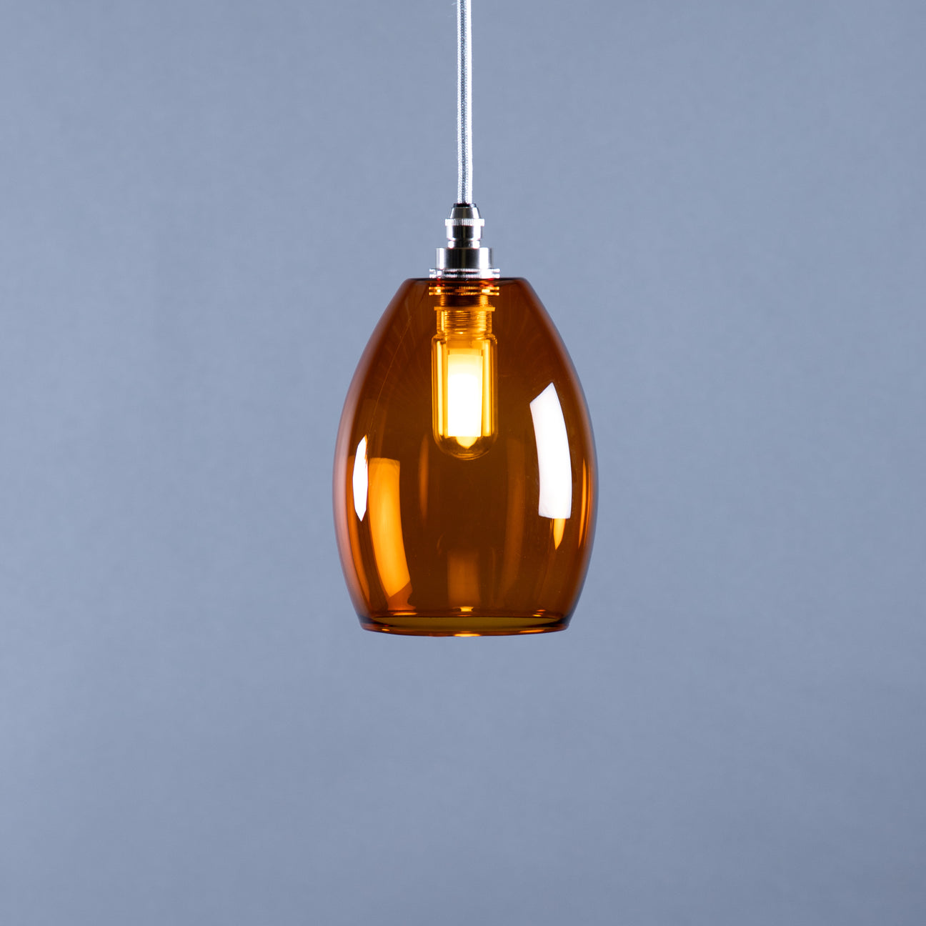 Amber Glass Bertie Bathroom IP44 Pendant Light – Glow Lighting