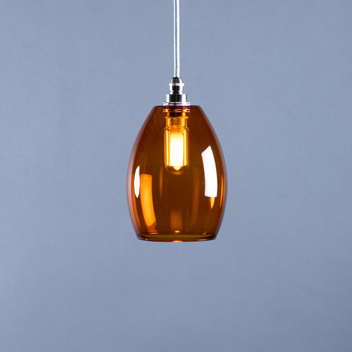 Amber Glass Bertie Bathroom IP44 Pendant Light – Glow Lighting