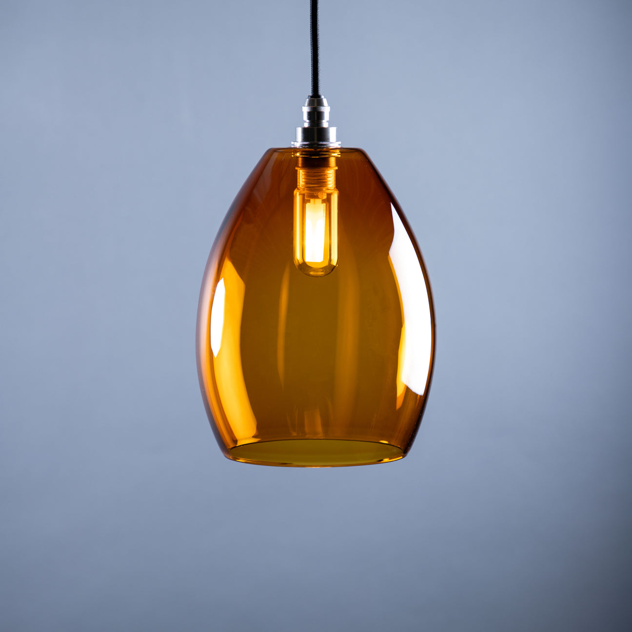 Amber Glass Bertie Bathroom IP44 Pendant Light – Glow Lighting