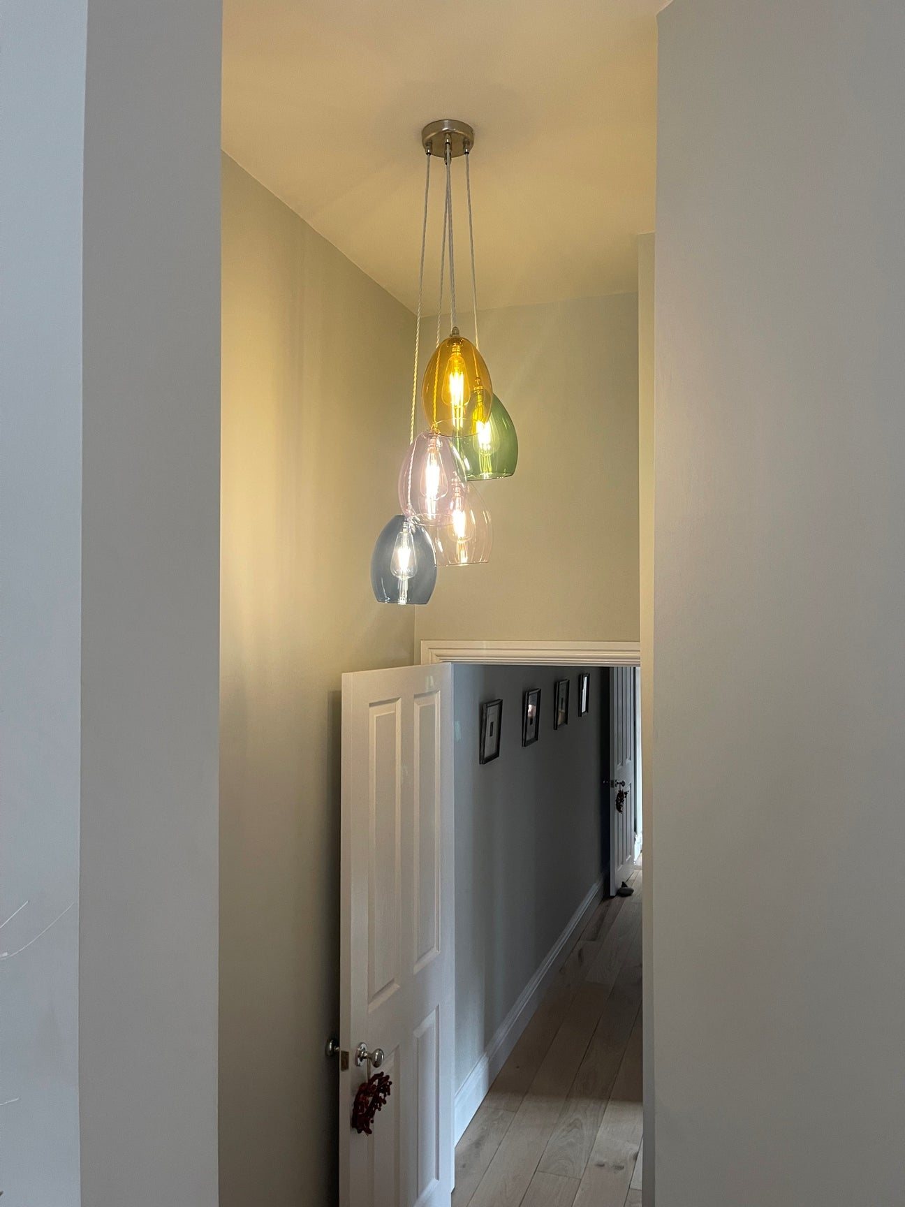 Jules 5-Way Coloured Glass Cluster Pendant Light | UK Made | Glow ...