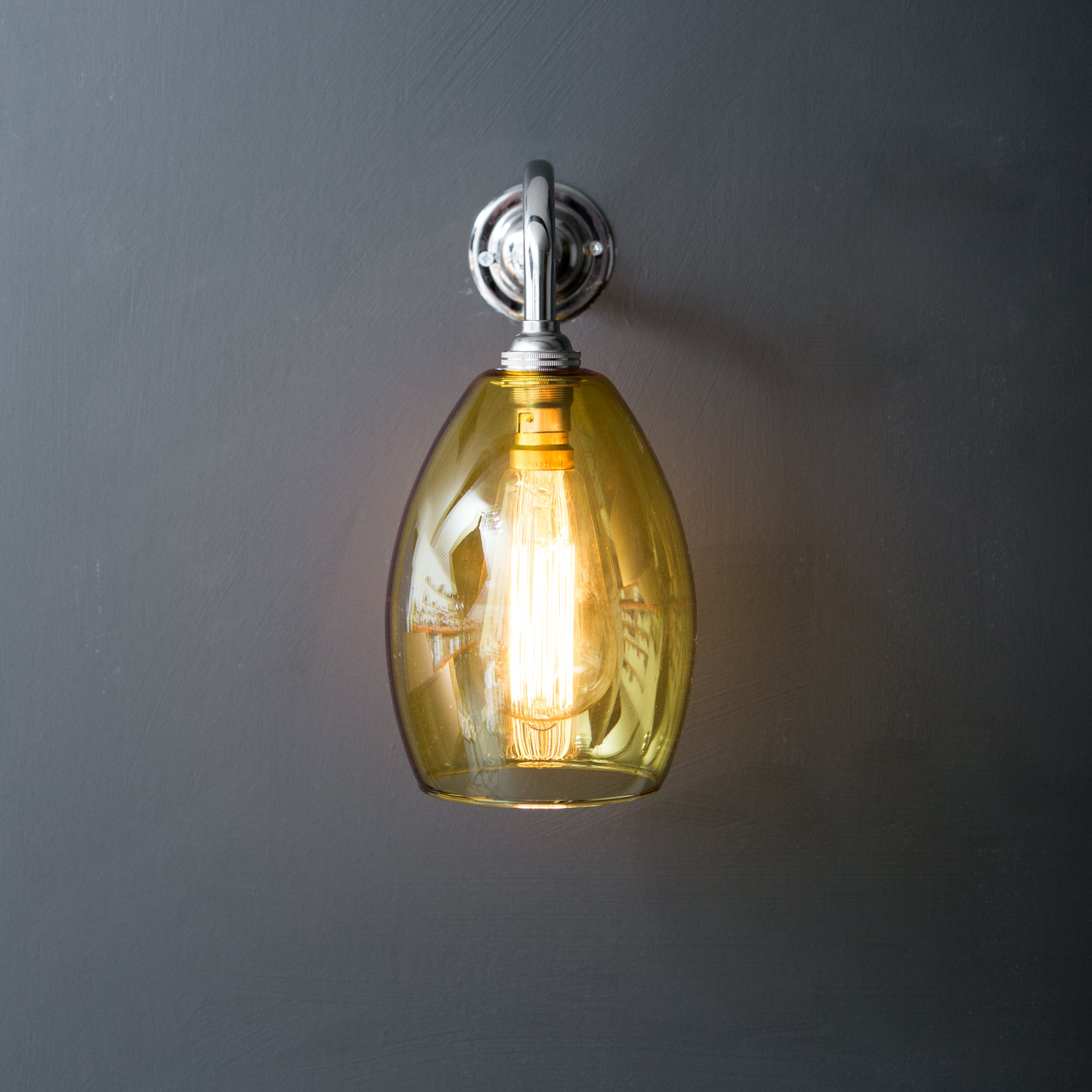 Classic Curved Yellow Glass Jules Wall Light – Glow Lighting