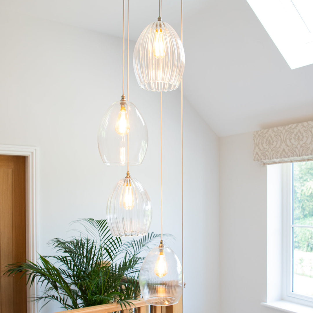 Jules Clear Mixed Glass Cluster Chandelier Pendant Light – Glow Lighting