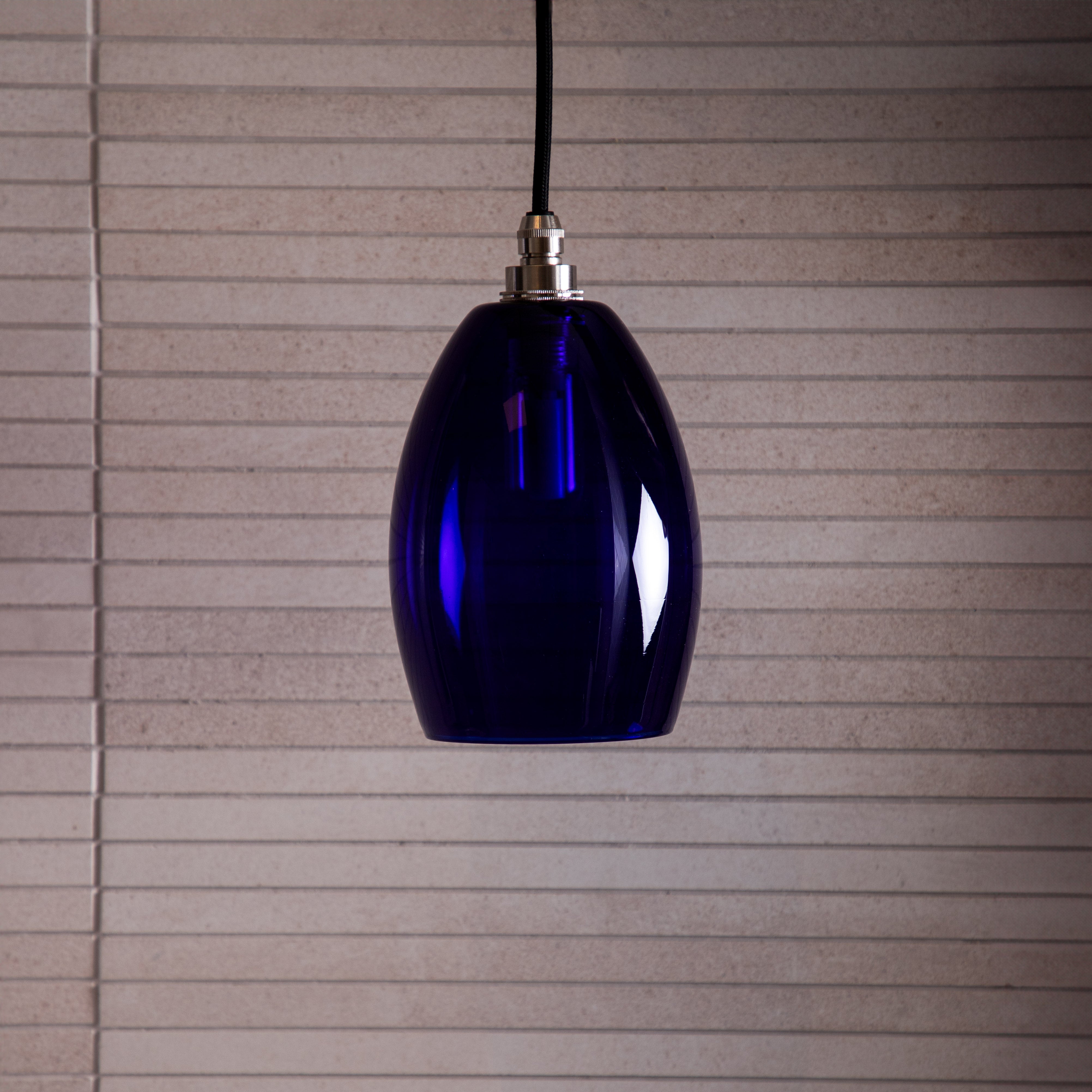 Dark Blue Glass Jules Bathroom IP44 Pendant Light – Glow Lighting
