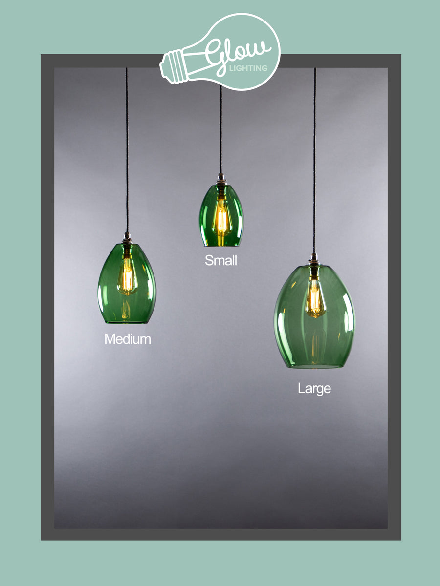 Jules Green Glass Pendant Light | Handblown in the UK | Glow – Glow ...