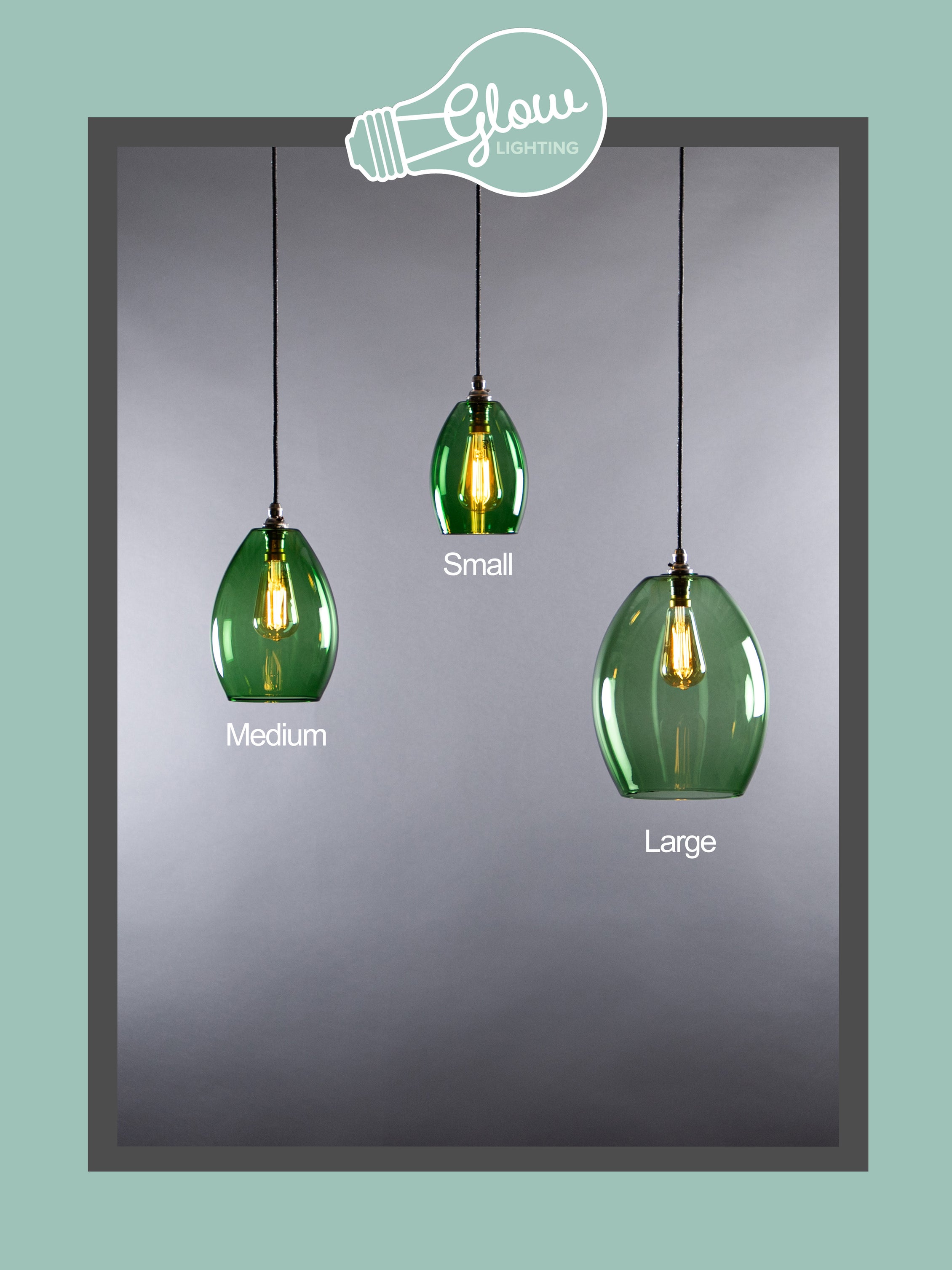 Jules Green Glass Pendant Light | Handblown in the UK | Glow – Glow ...