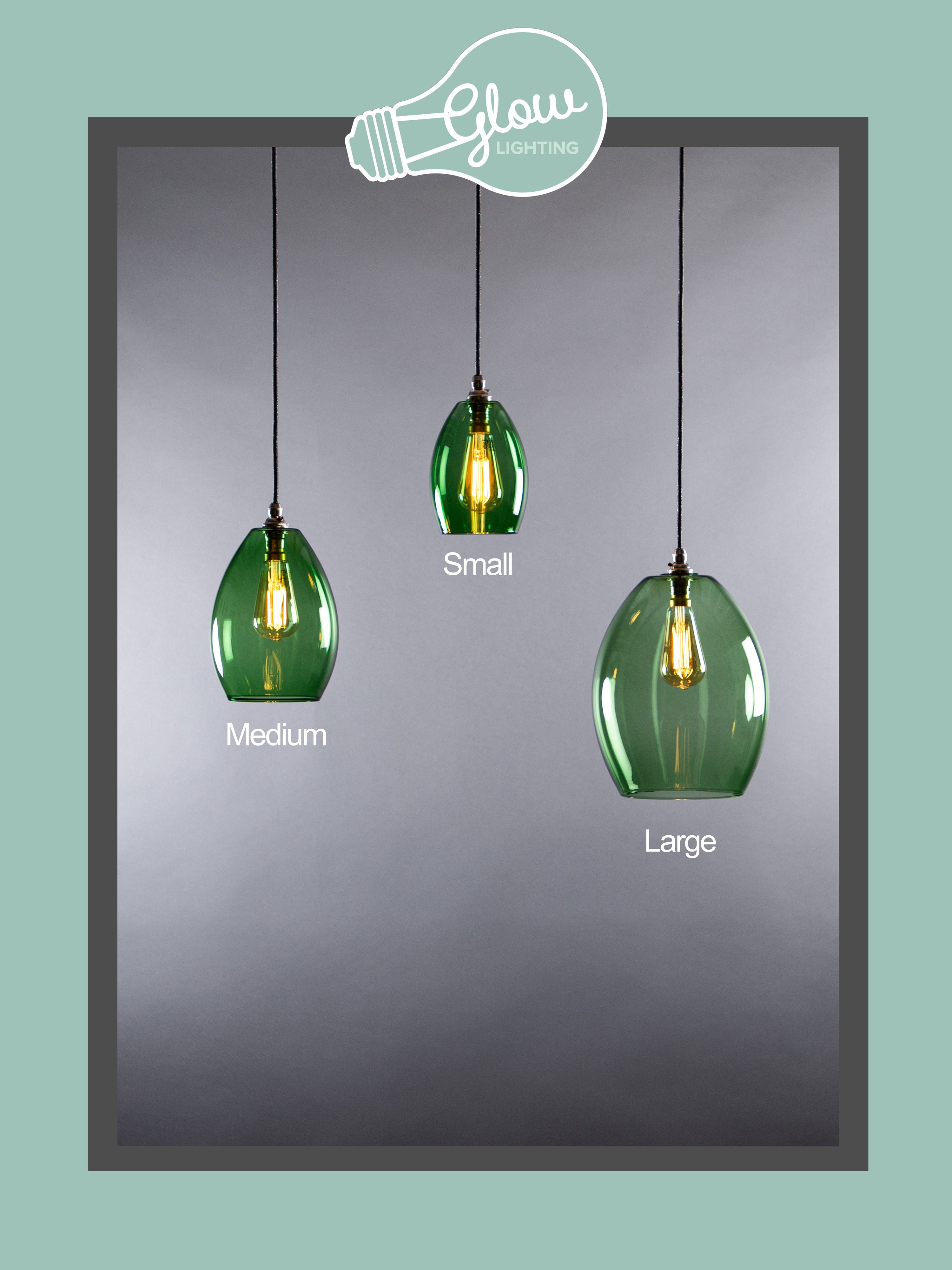 Jules Green Glass Pendant Light | Handblown in the UK | Glow – Glow ...