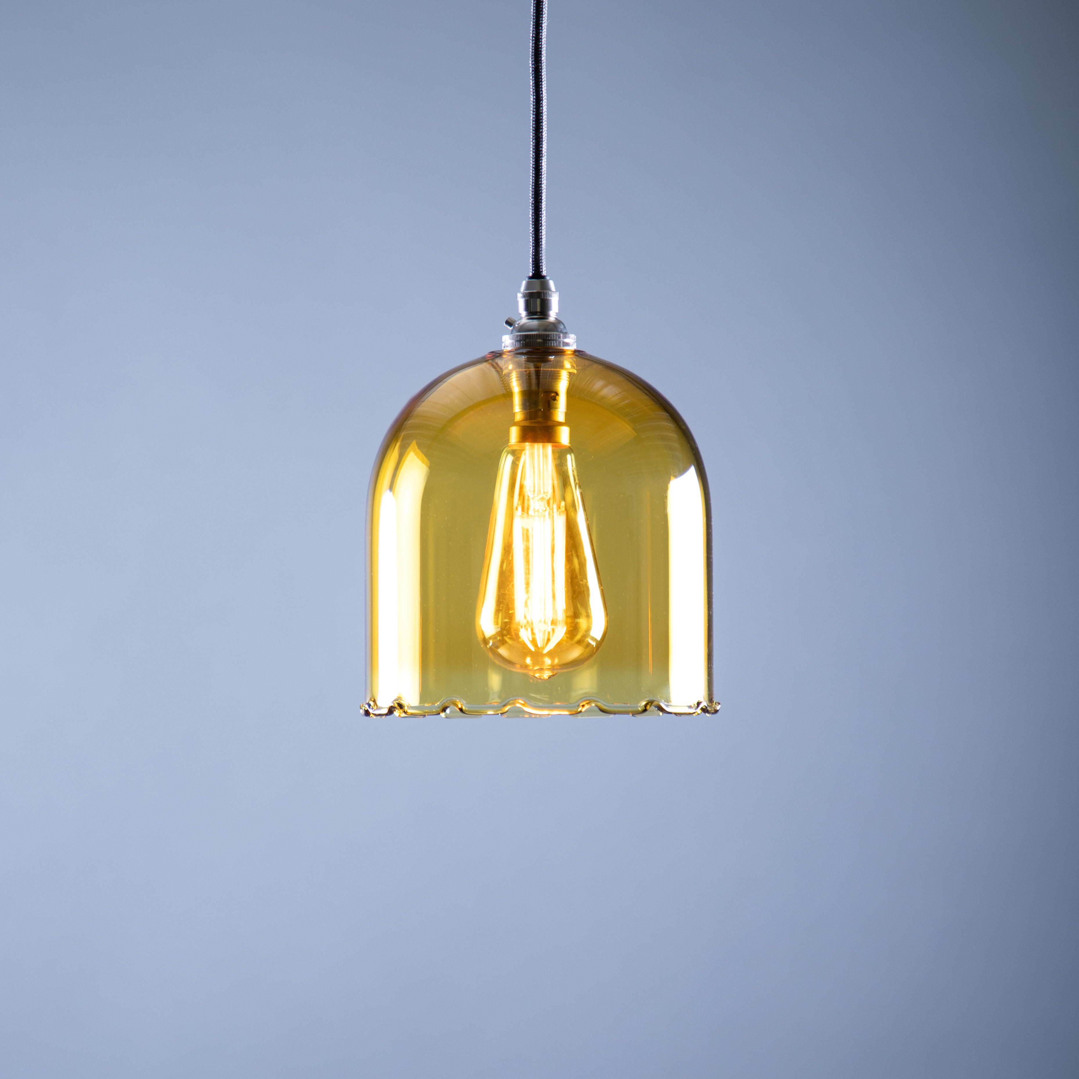 Frieda Frilled Coloured Pendant Light | Handblown British Glass – Glow ...