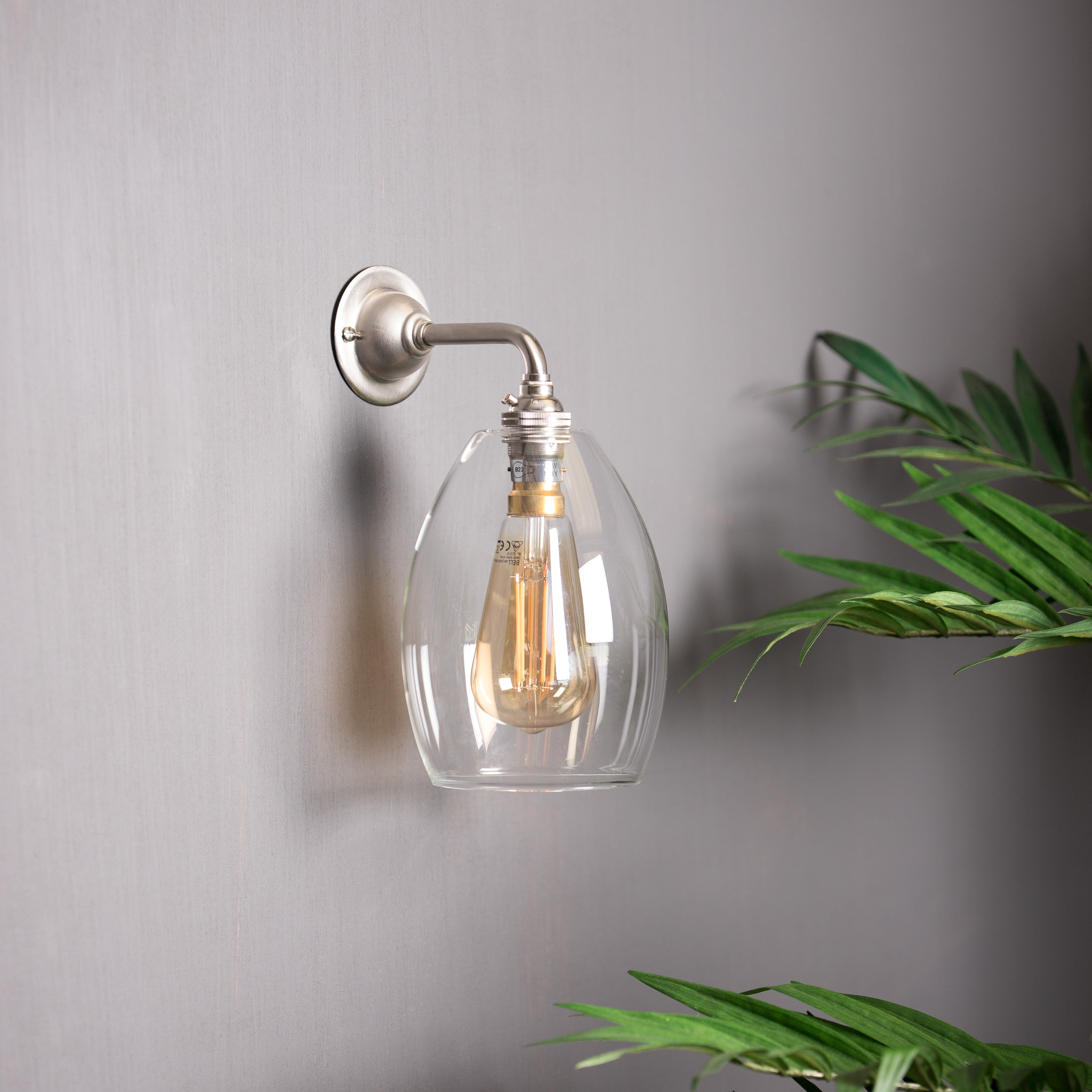 Jules Contemporary Wall Light Clear Glass | Handblown UK – Glow Lighting