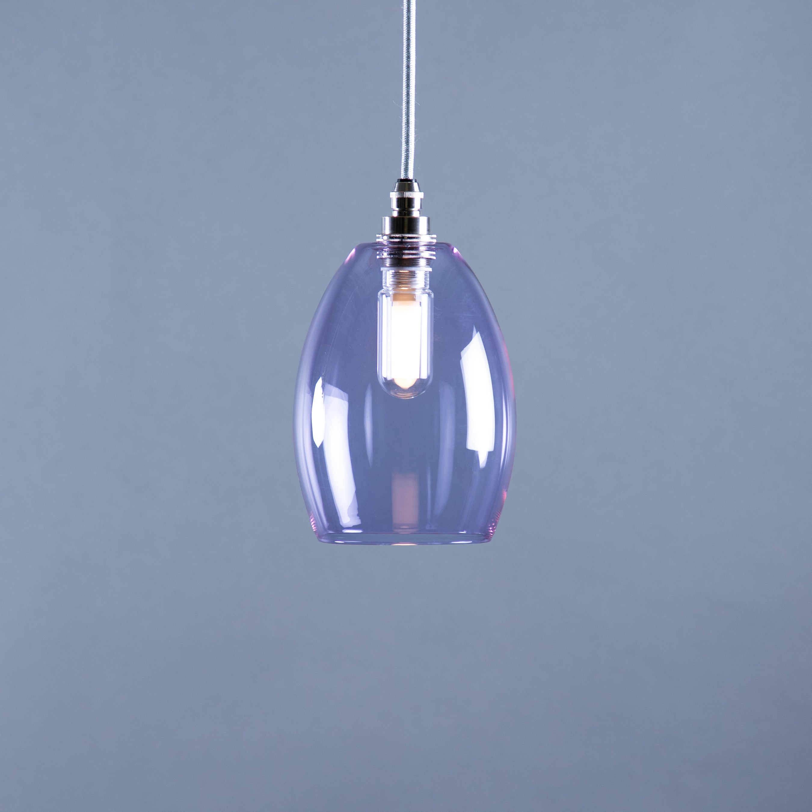 Jules Bathroom Pendant Light | Hand Blown Lilac Glass IP44 – Glow Lighting