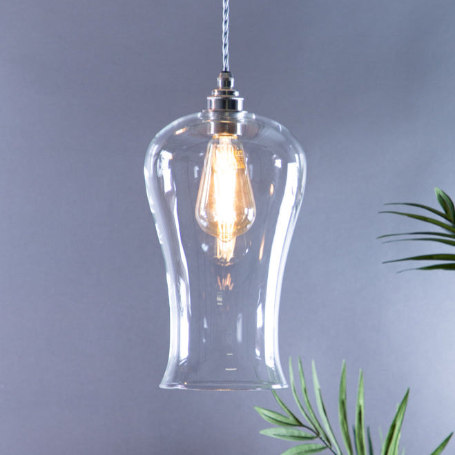 Ned Pendant Light – Handblown Clear Glass | Made in Britain – Glow Lighting