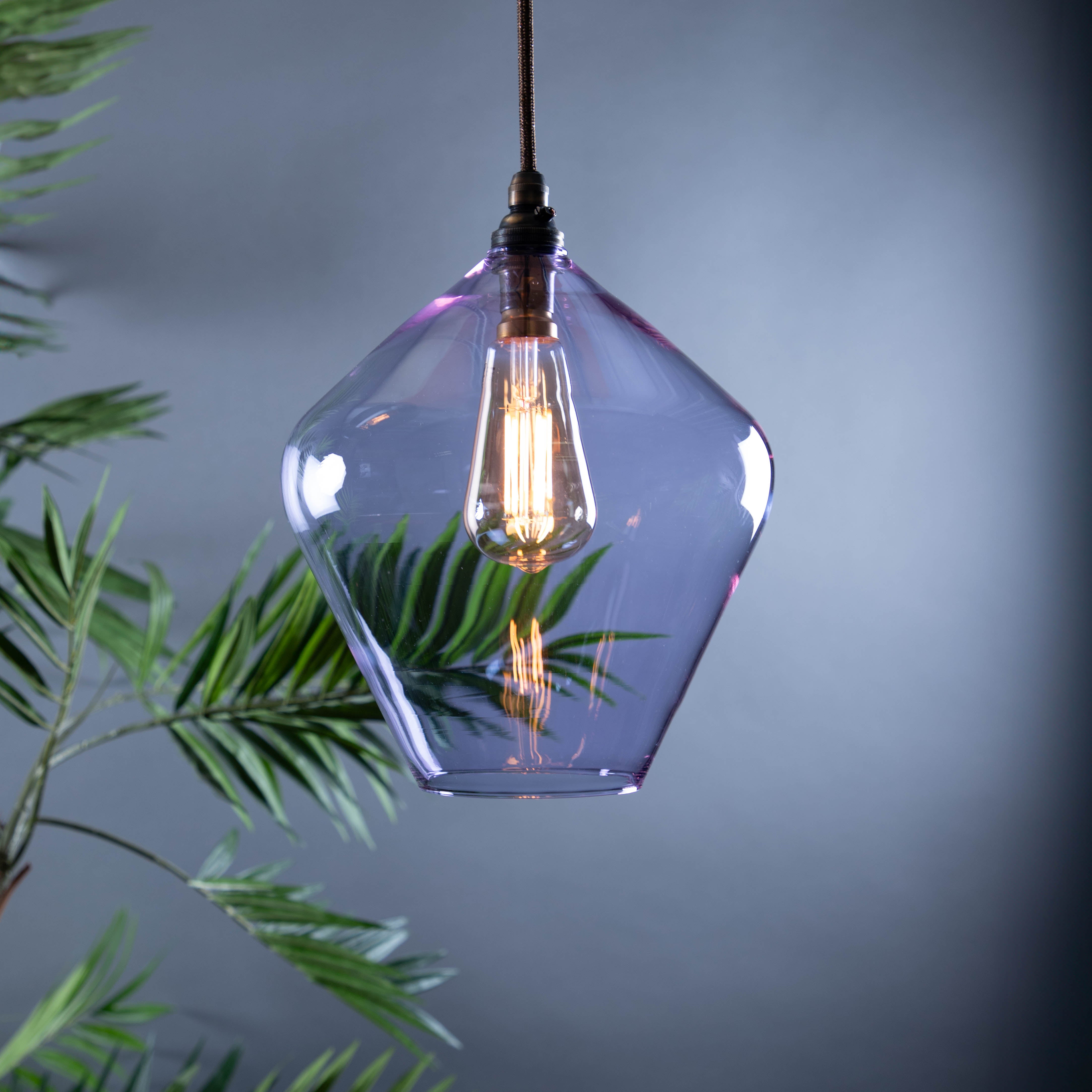 Olive Coloured Glass Pendant Light – Glow Lighting