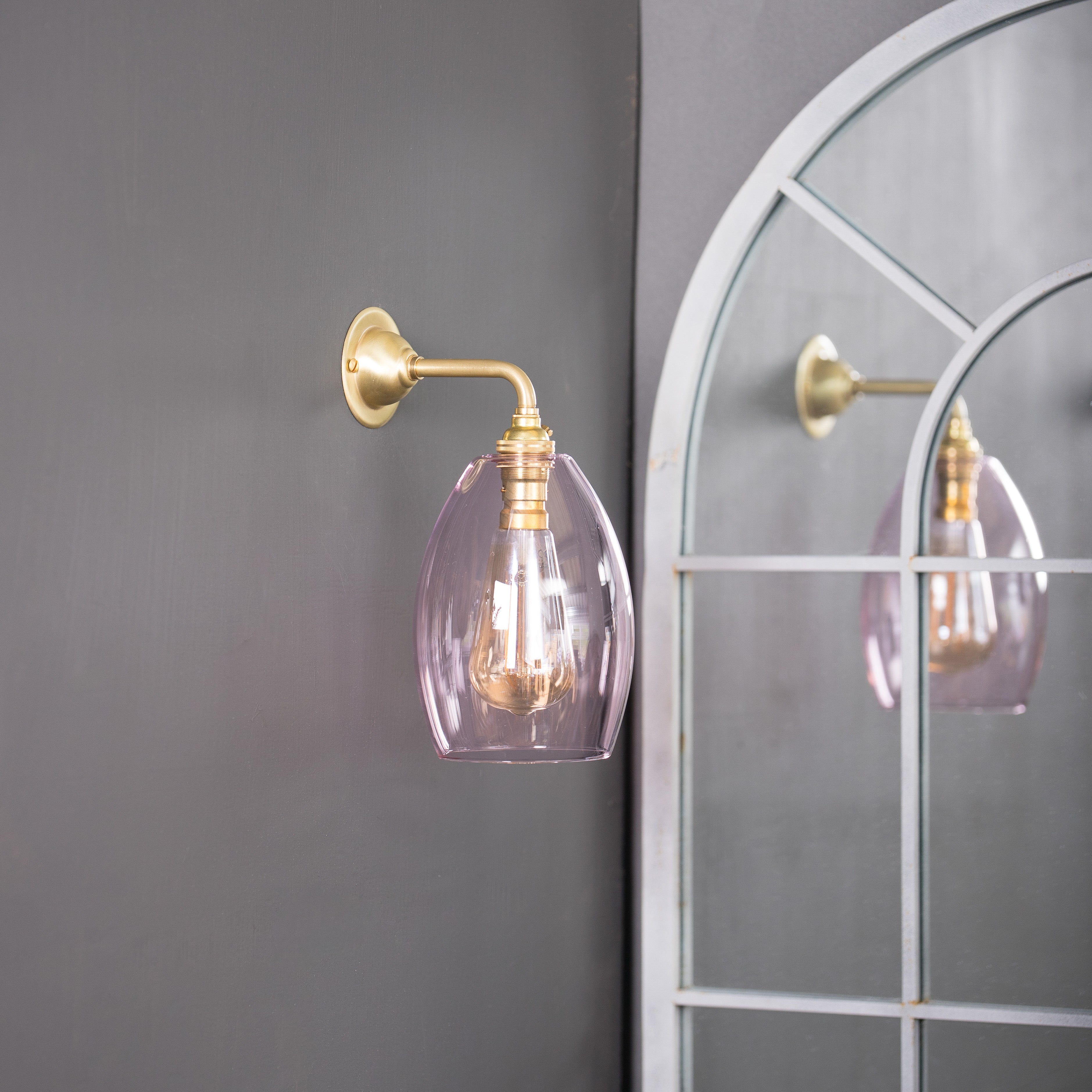 Contemporary Pink Glass Jules Wall Light | Handcrafted in UK – Glow ...