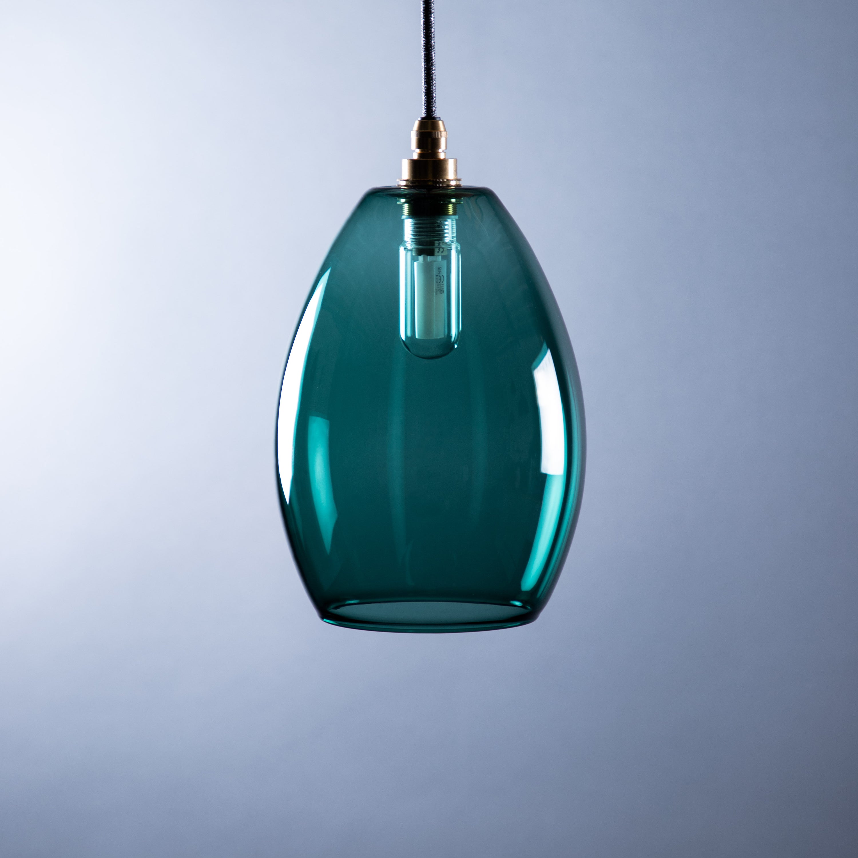 Jules Bathroom Pendant | Hand Blown Teal Glass Light IP44 – Glow Lighting