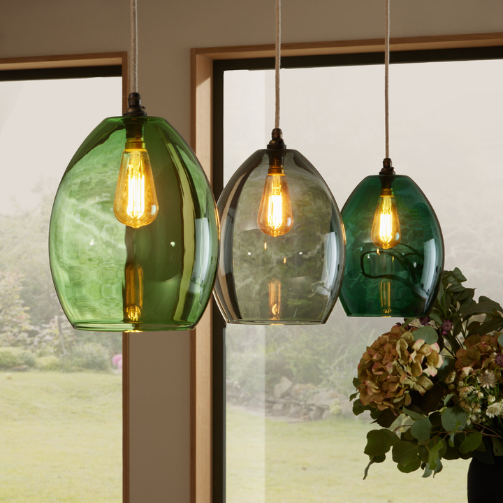 Jules Green Glass Pendant Light | Handblown in the UK | Glow – Glow ...