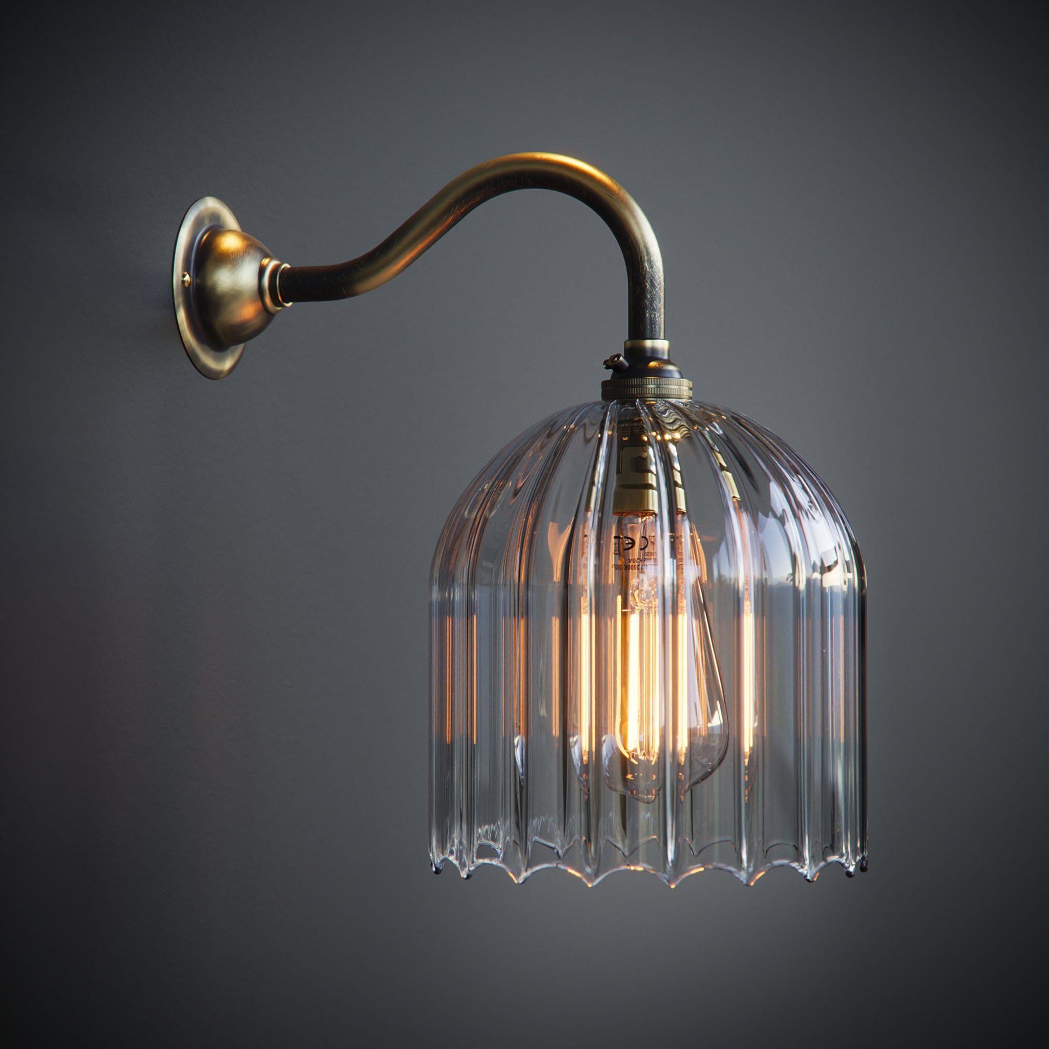 Classic Curve Frieda Ribbed Glass Wall Light – Glow Lighting