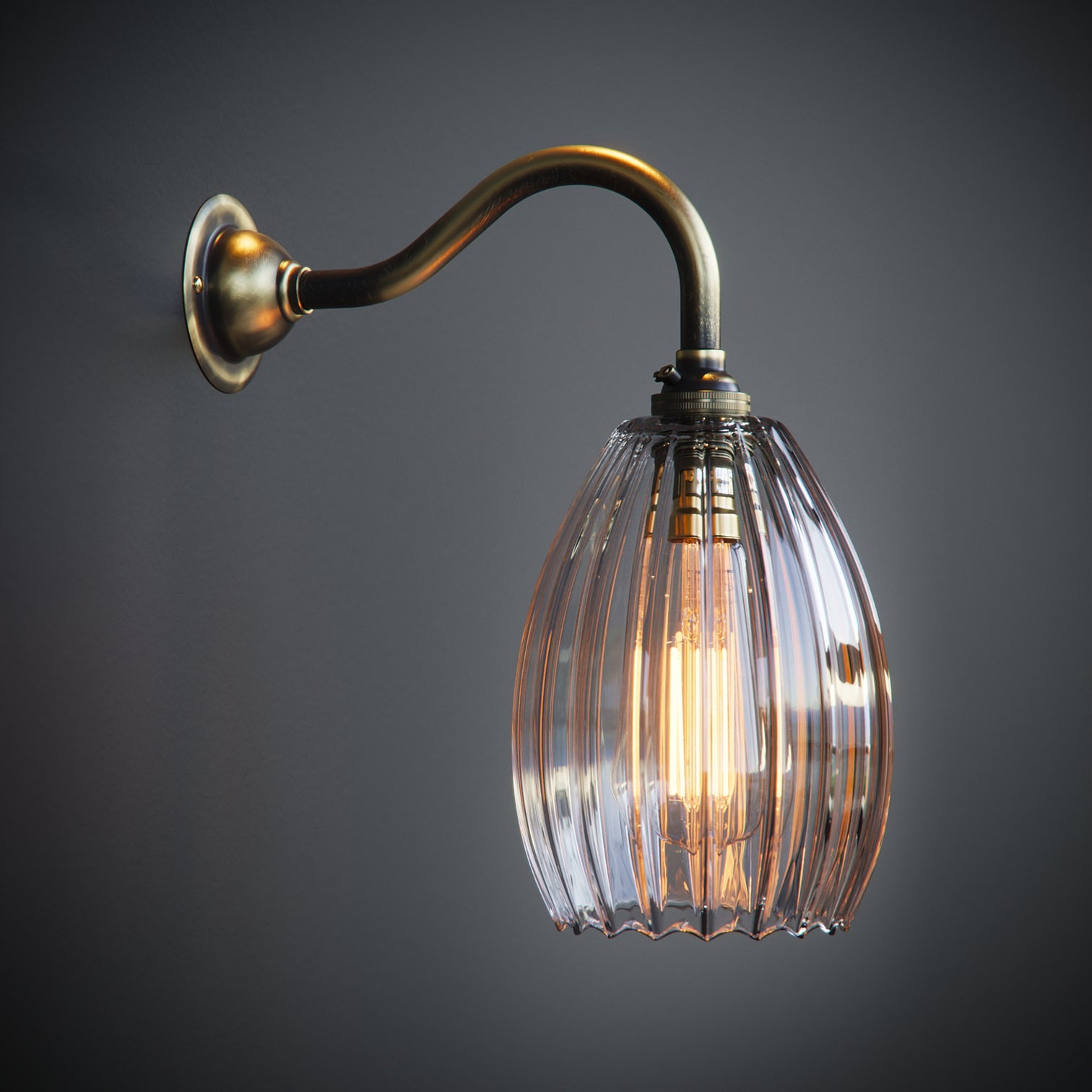 Jules Ribbed Glass Wall Light | Handblown Glass UK – Glow Lighting