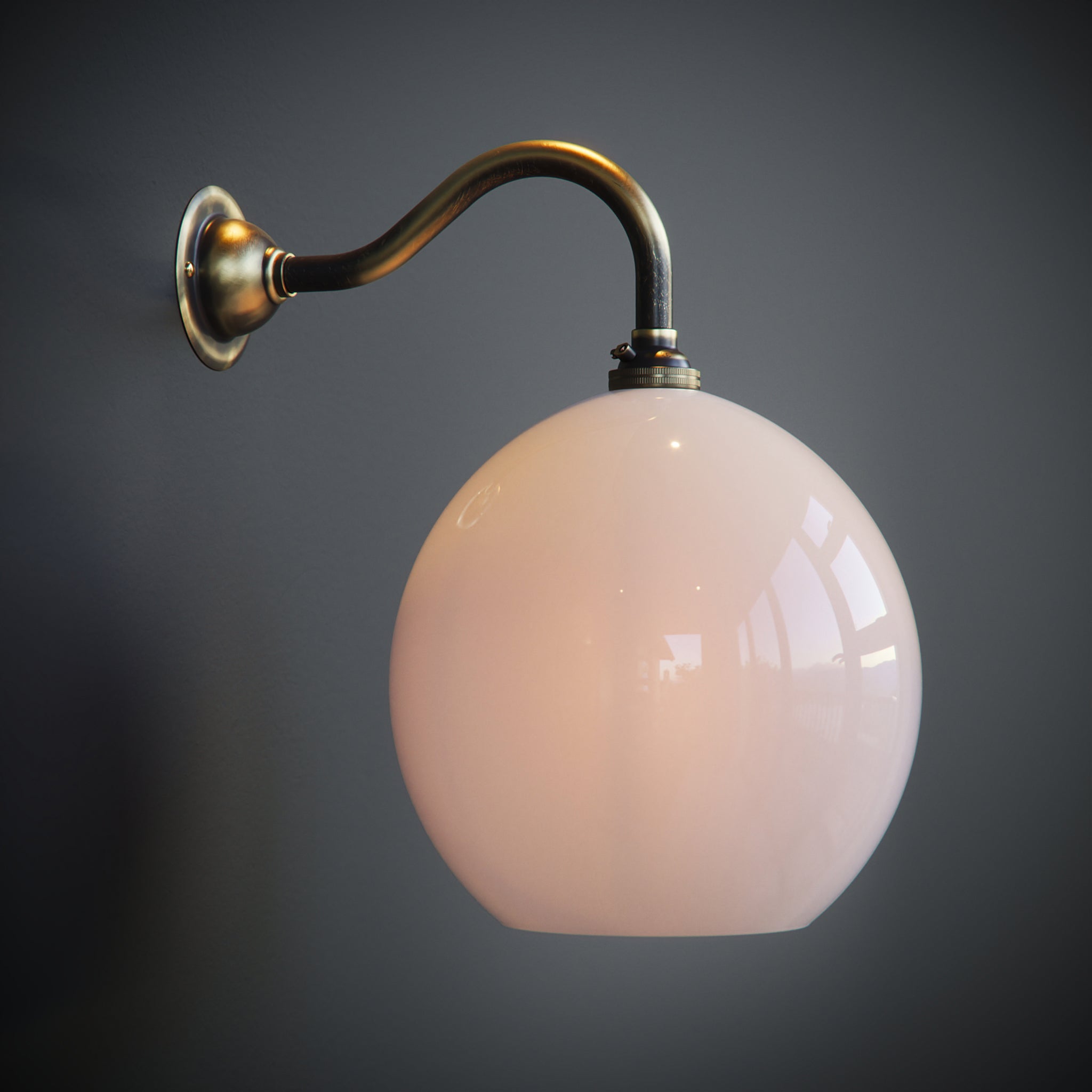 Classic Curved Wanda Opal White Glass Wall Light – Glow Lighting