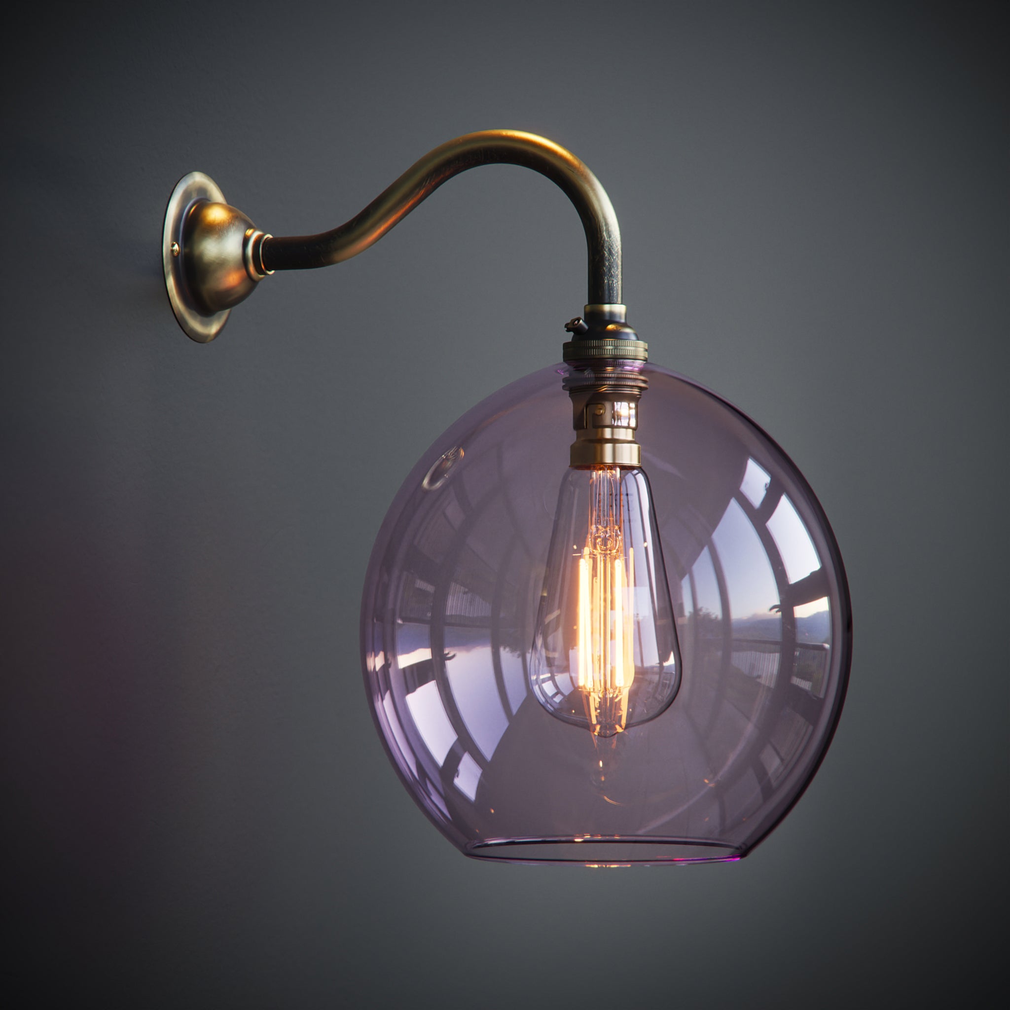 Wanda Classic Curved Pink Glass Wall Light | Handblown in the UK – Glow ...