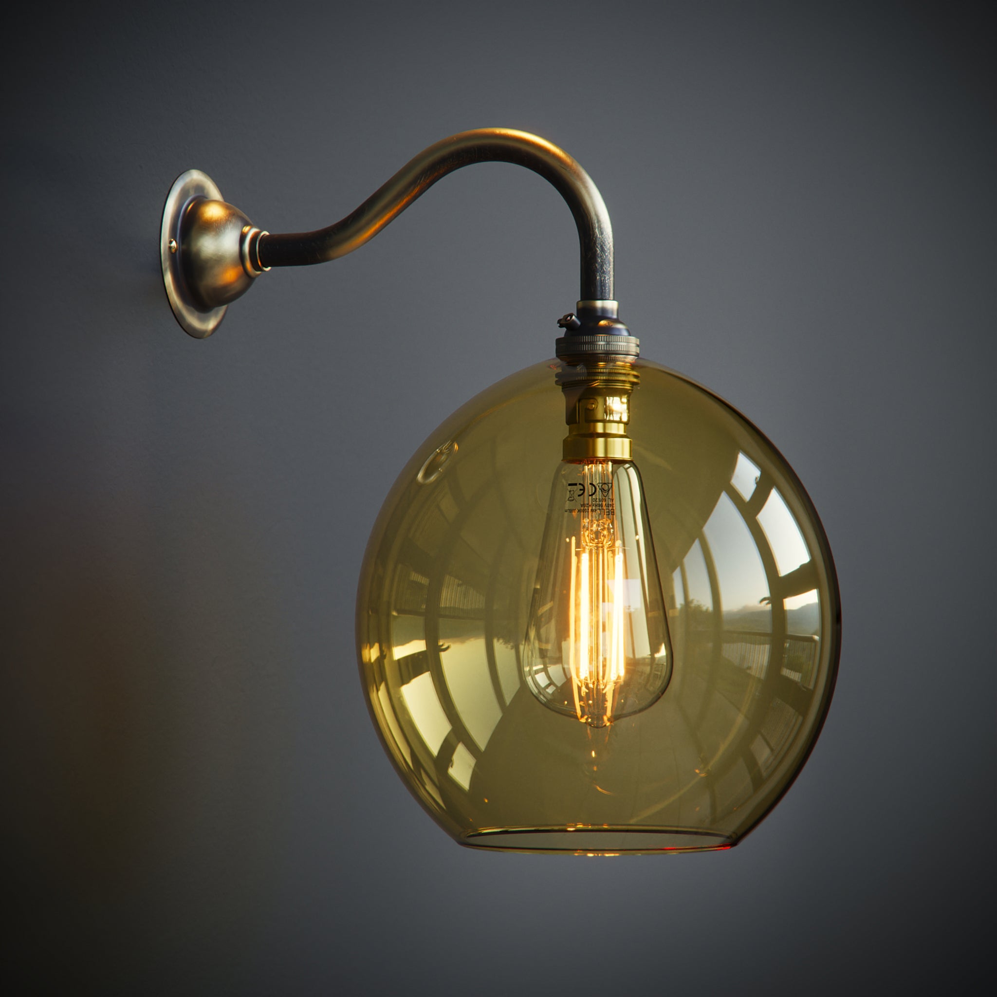 Classic Curved Wanda Yellow Glass Wall Light – Glow Lighting