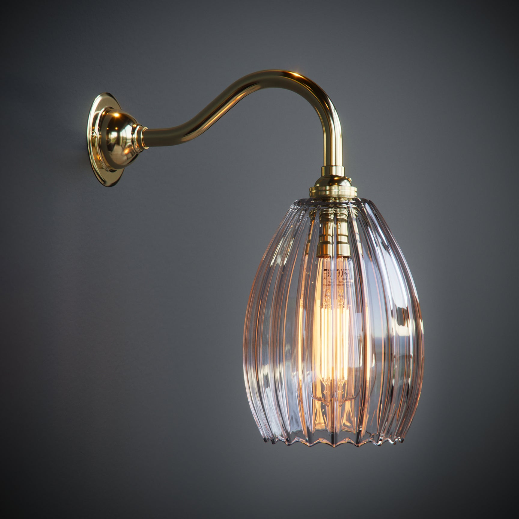 Jules Ribbed Glass Wall Light | Handblown Glass UK – Glow Lighting