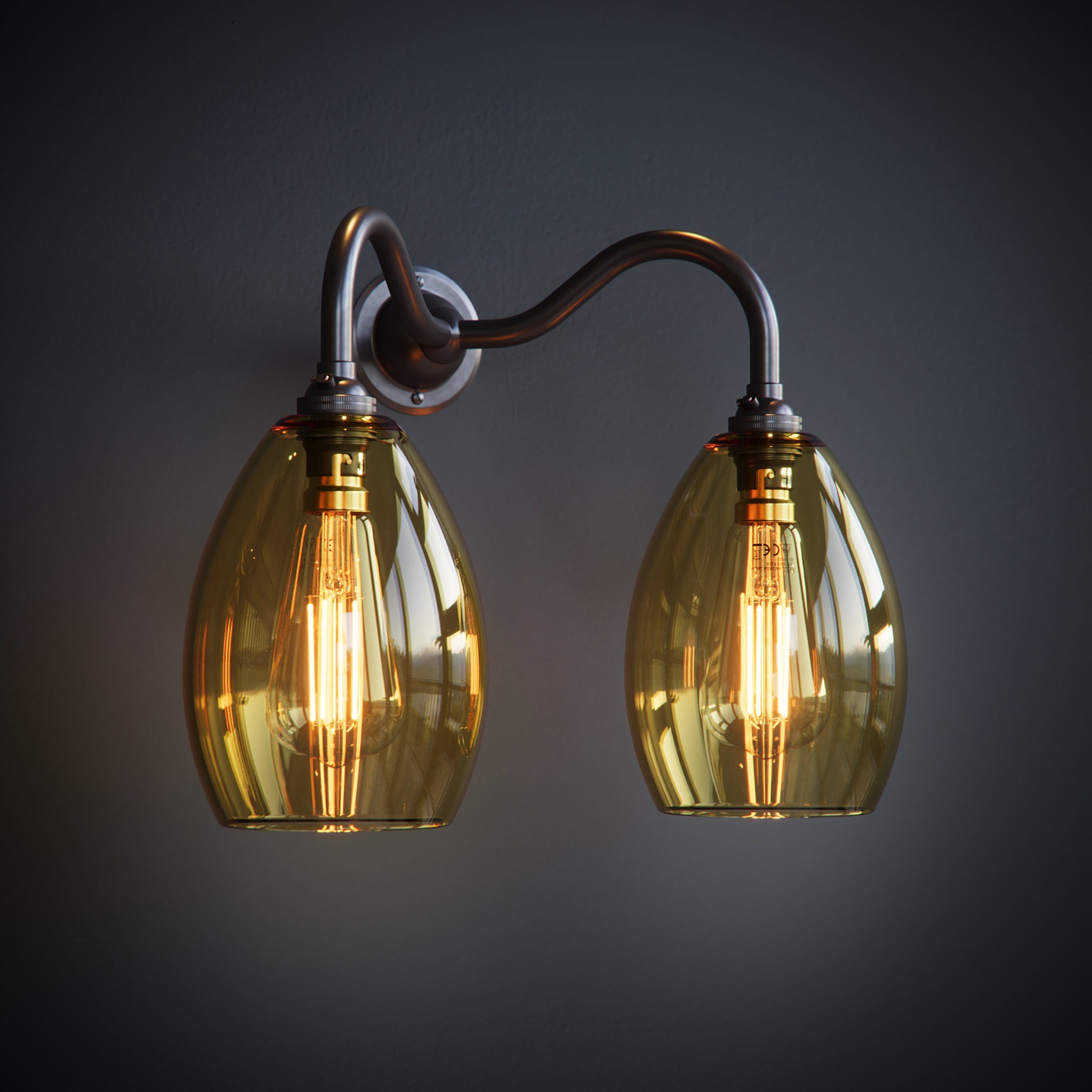 Jules Yellow Glass Double Wall Lights | Handmade UK Lighting – Glow ...