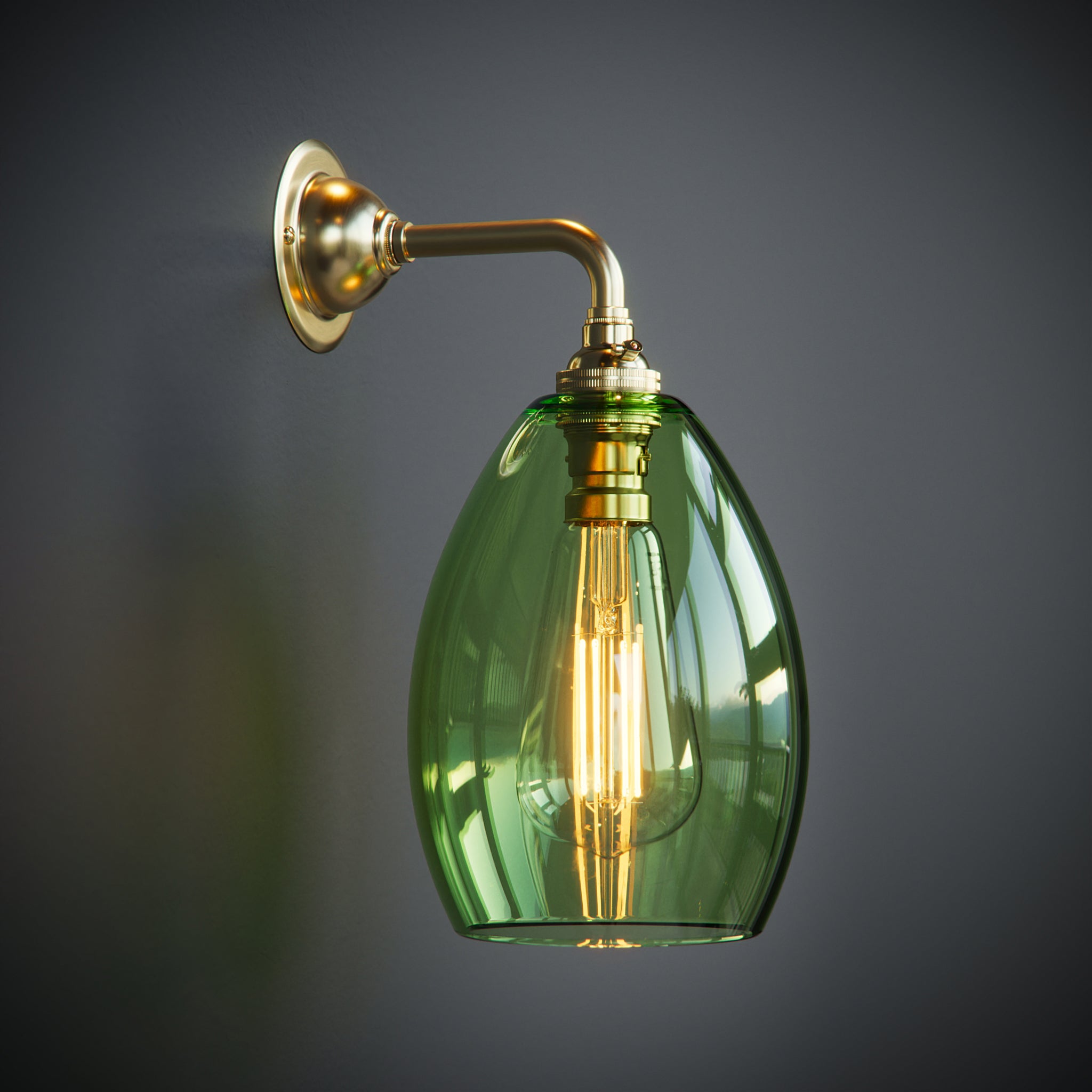 Contemporary Lime Green Glass Jules Wall Light | Handmade in Yorkshire ...