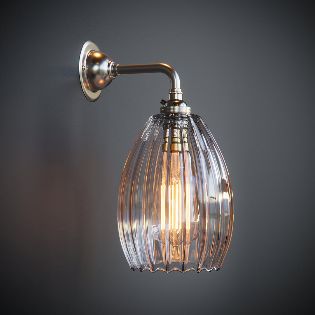 Jules Contemporary Wall Light Ribbed Glass | Handcrafted in Yorkshire ...