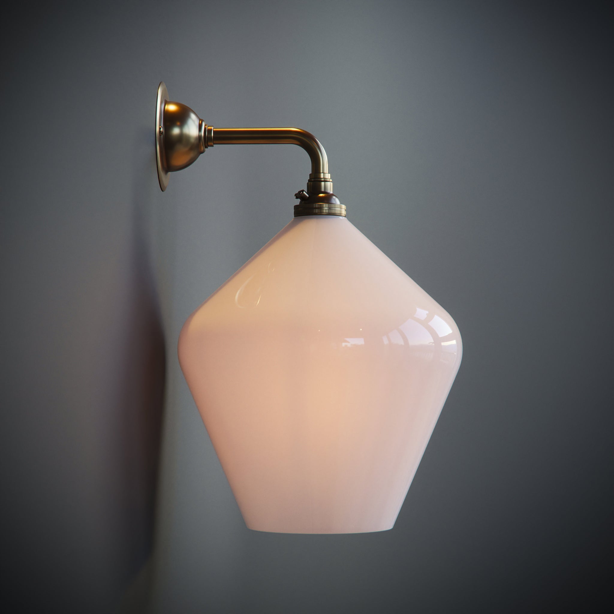 Contemporary Olive Opal Coloured Glass Wall Light – Glow Lighting