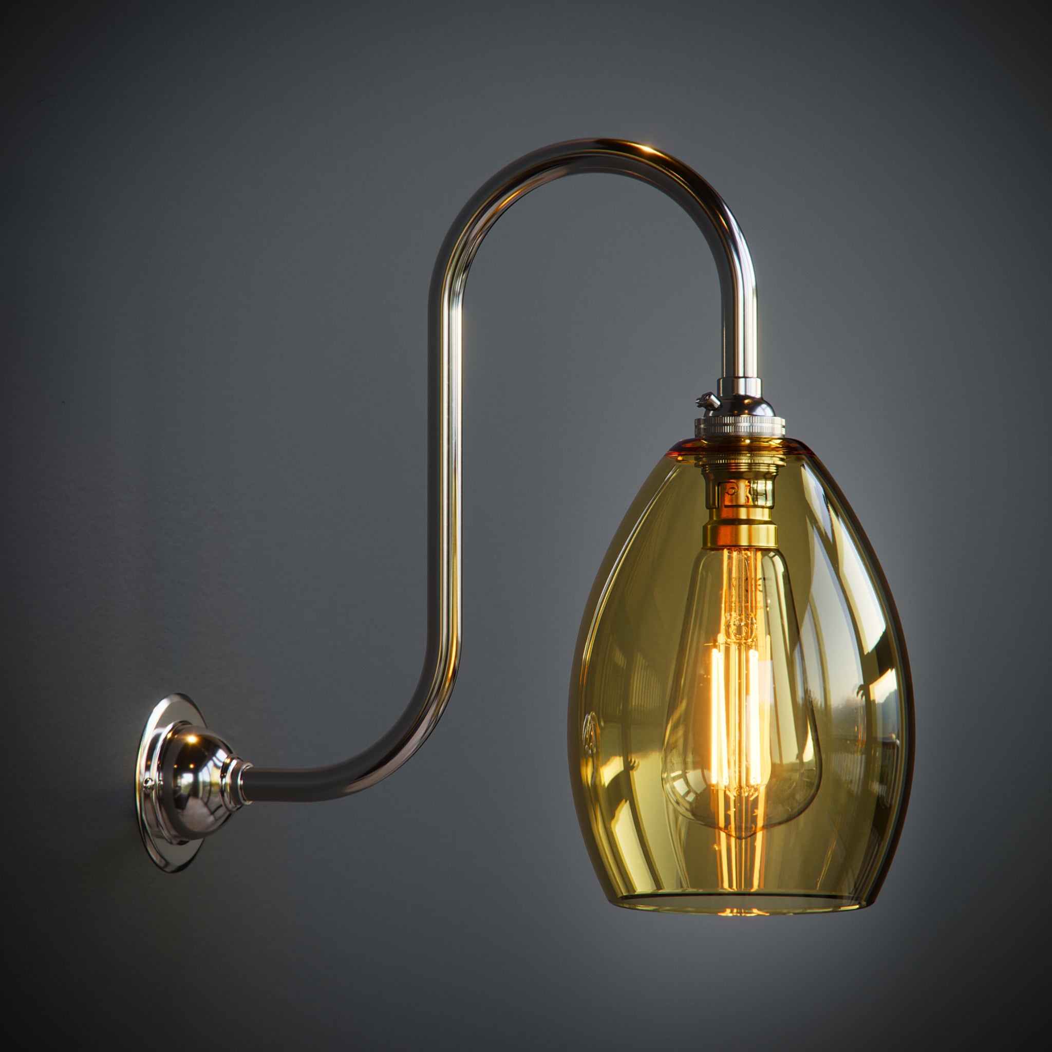 Jules Swan Wall Light Yellow Glass – Glow Lighting