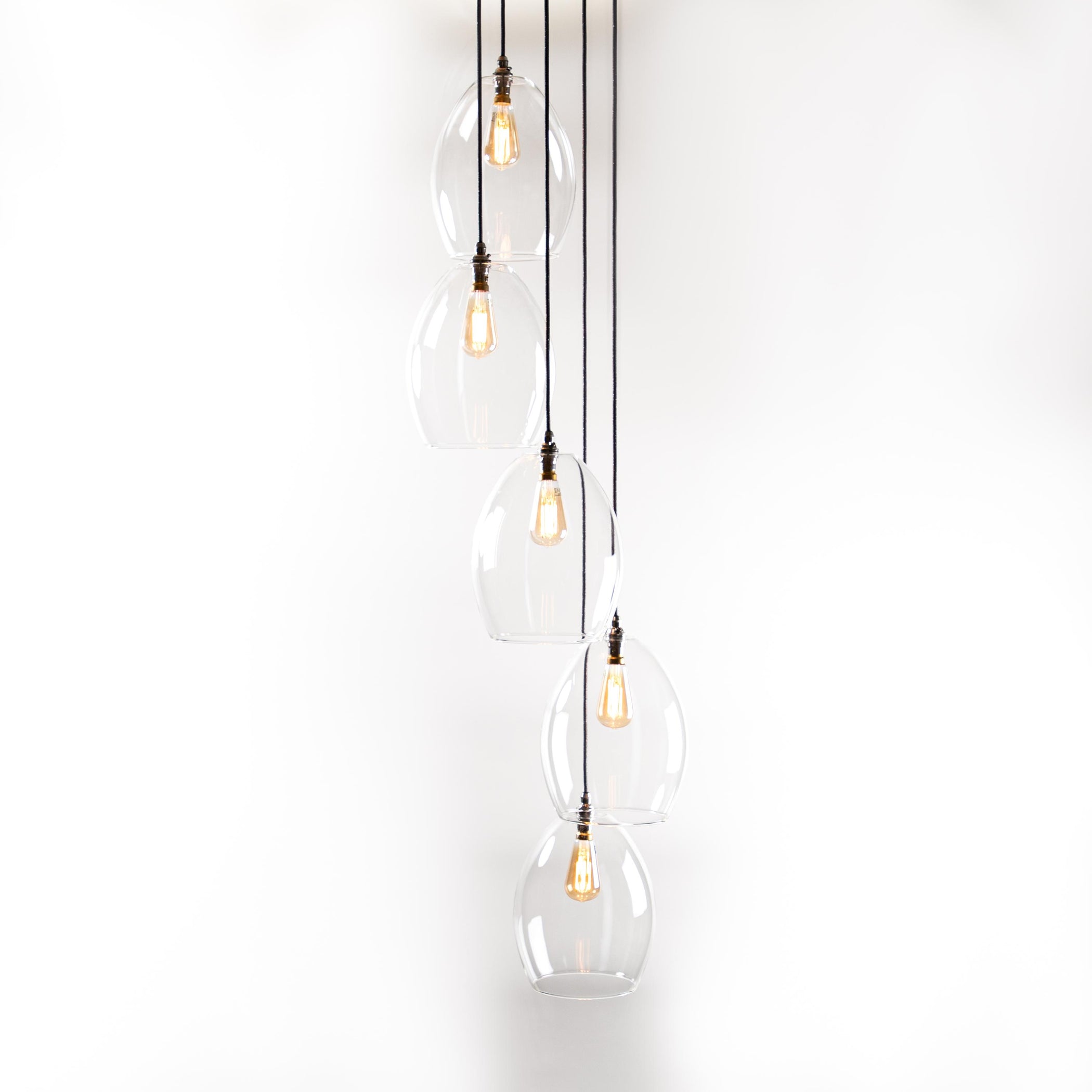 Jules Large 5-Way Clear Glass Cluster Chandelier | Glow Lighting