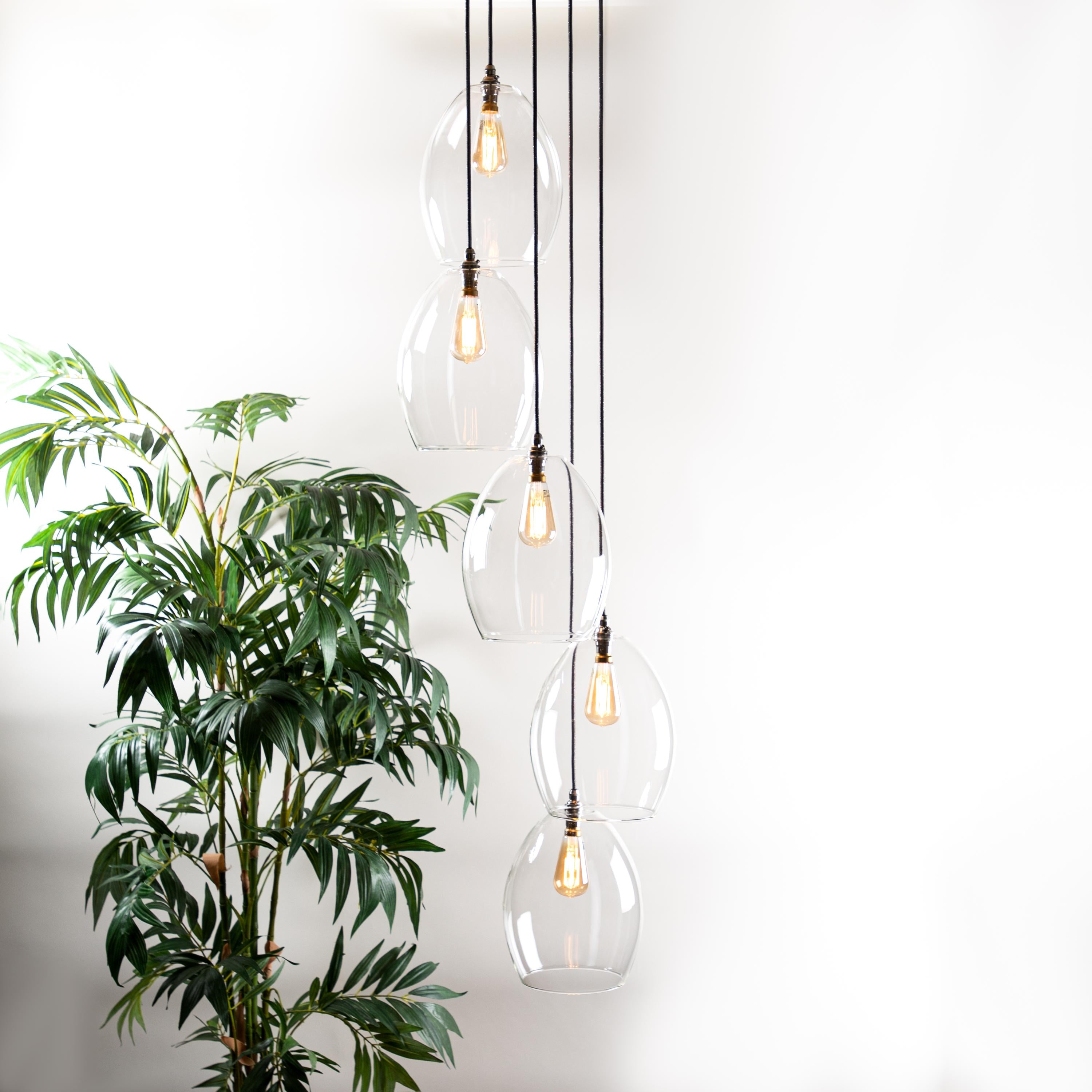 Jules Large 5-Way Clear Glass Cluster Chandelier | Glow Lighting