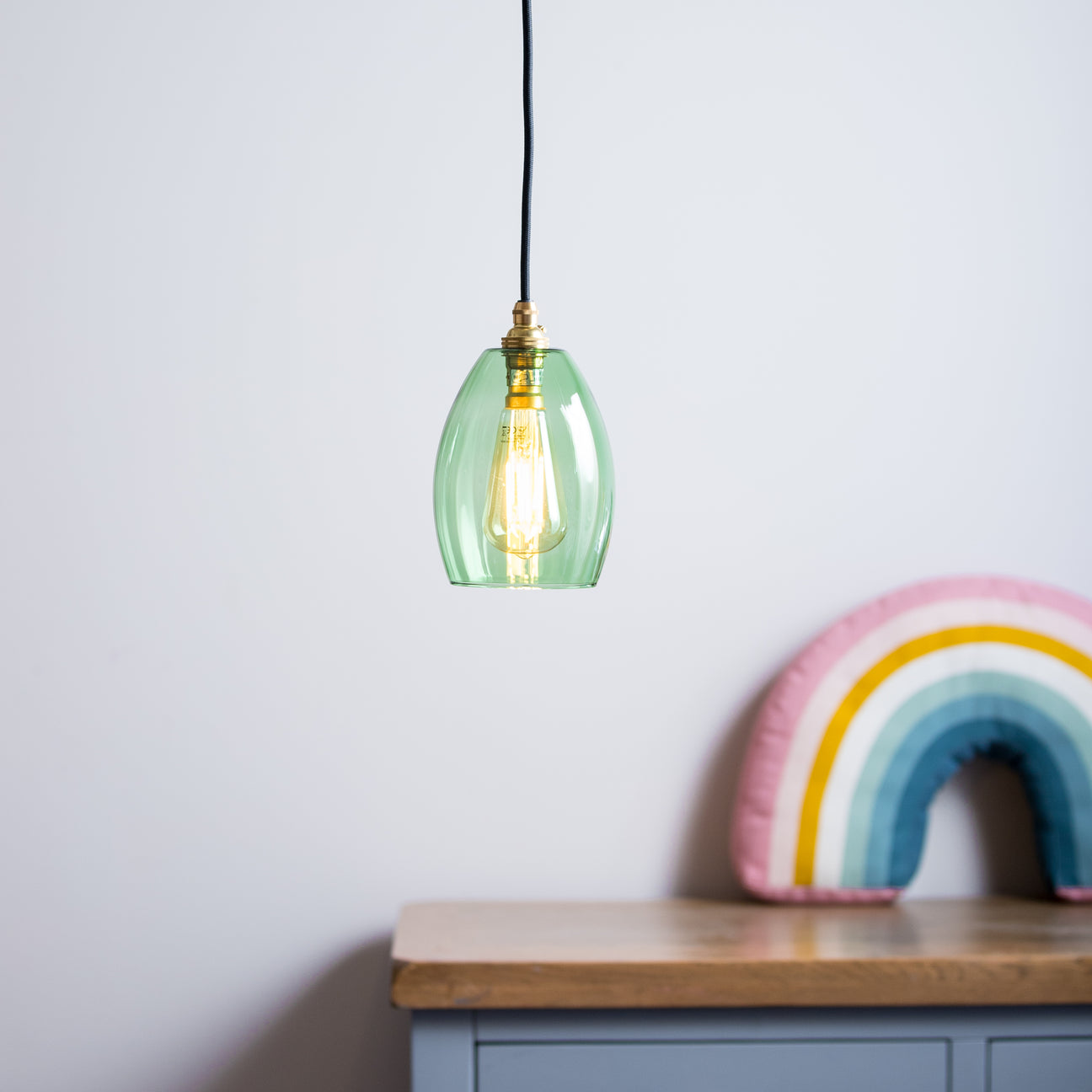 Jules Green Glass Pendant Light | Handblown in the UK | Glow – Glow ...