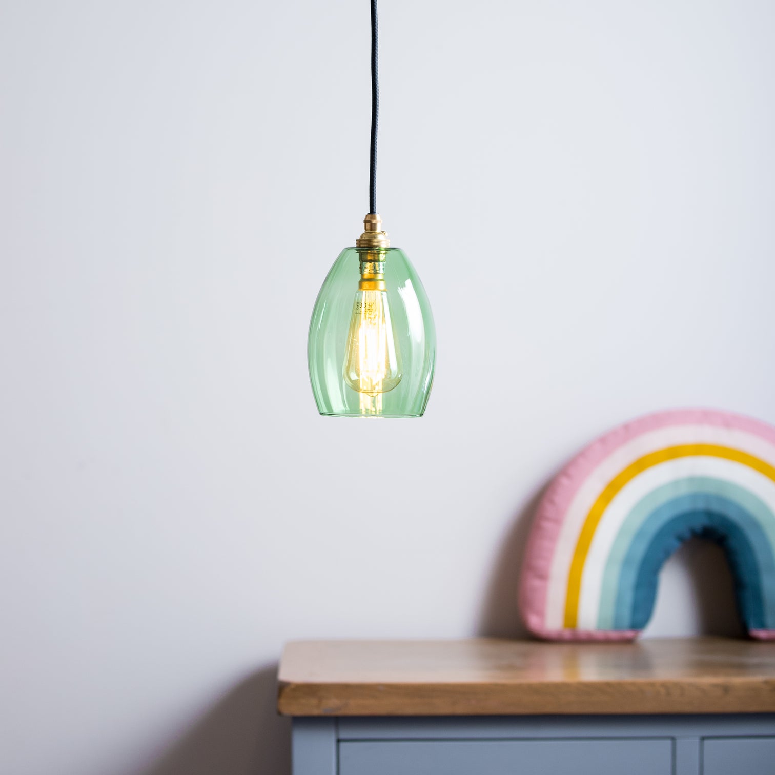 Jules Green Glass Pendant Light | Handblown in the UK | Glow – Glow ...