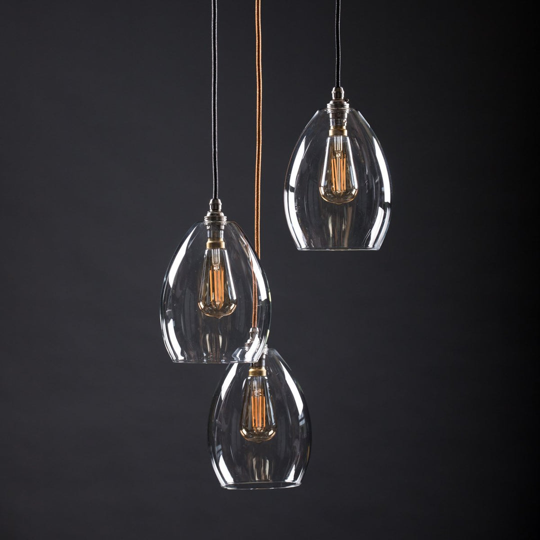 Jules Clear Glass 3-Way Cluster Chandelier | UK Handblown | Glow – Glow ...