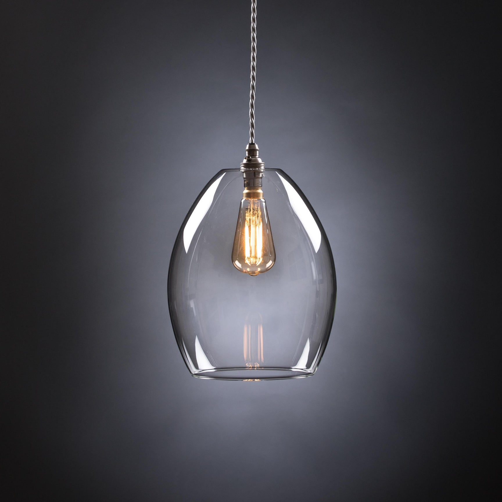 Jules Clear Glass Pendant Light | Handblown in the UK – Glow Lighting
