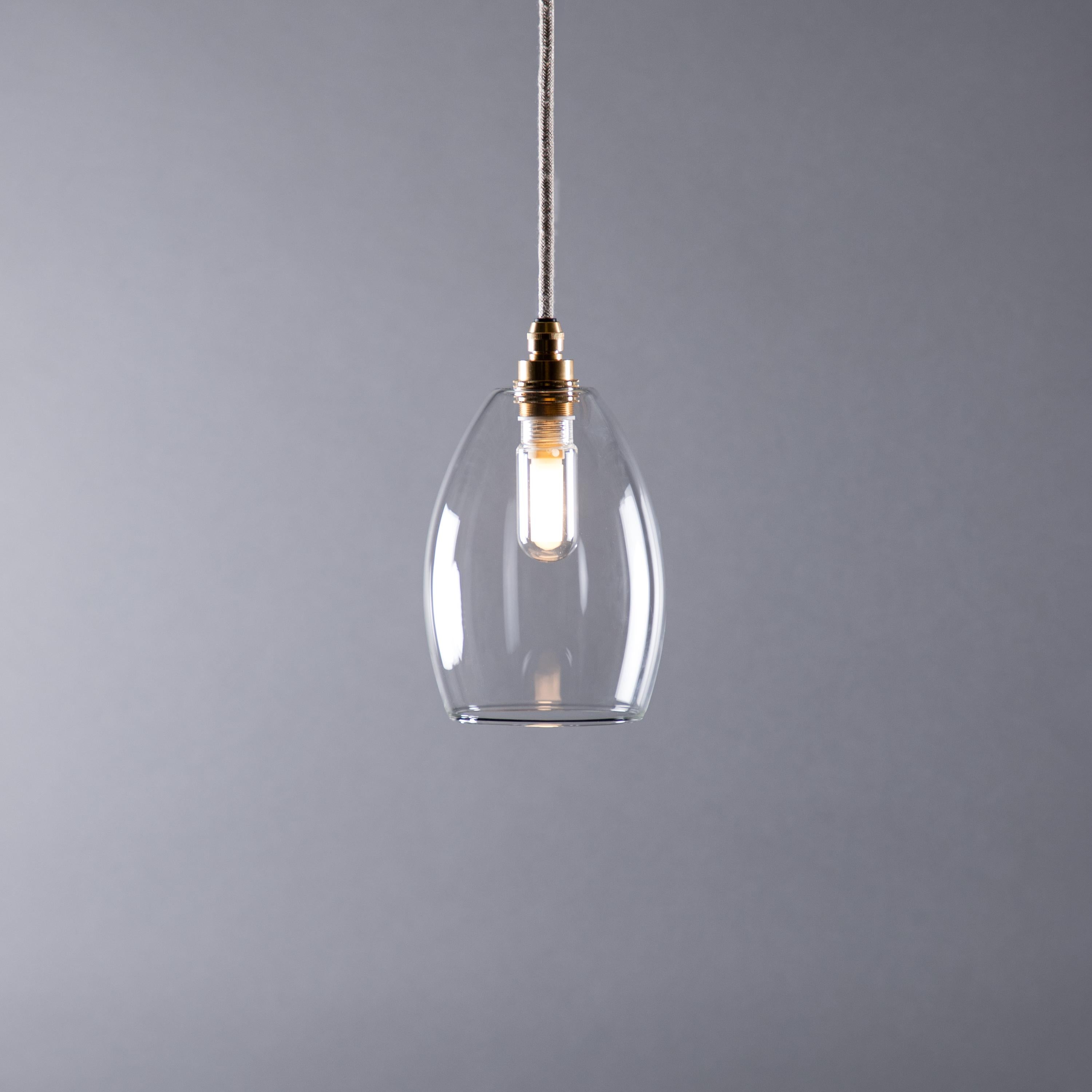 Jules Clear Glass Bathroom IP44 Pendant Light – Glow Lighting