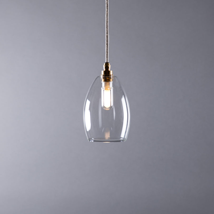 Jules Small Bathroom IP44 Pendant Light Clear Glass – Glow Lighting