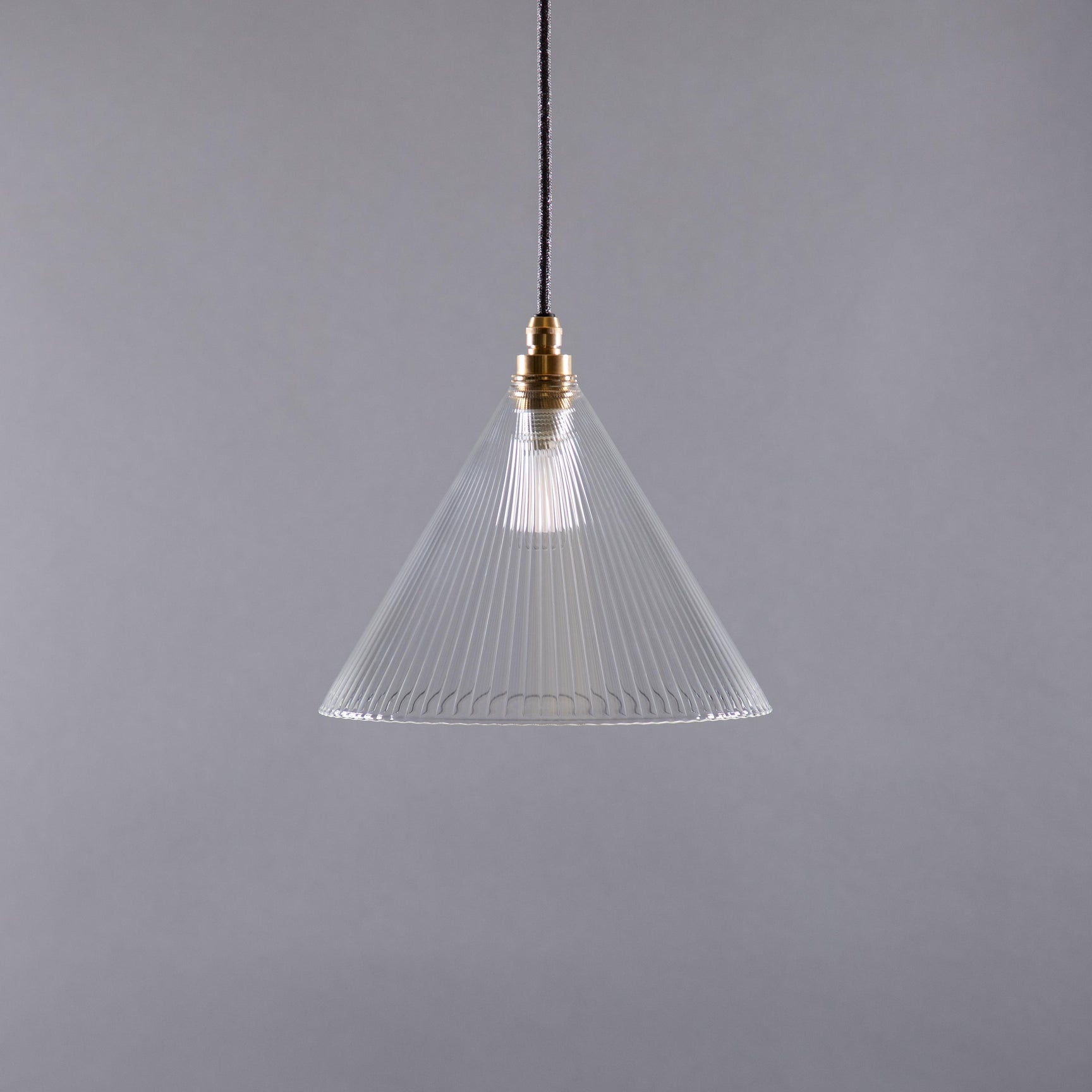 Clear Ribbed Glass Bathroom Pendant | Grace Standard – Glow Lighting